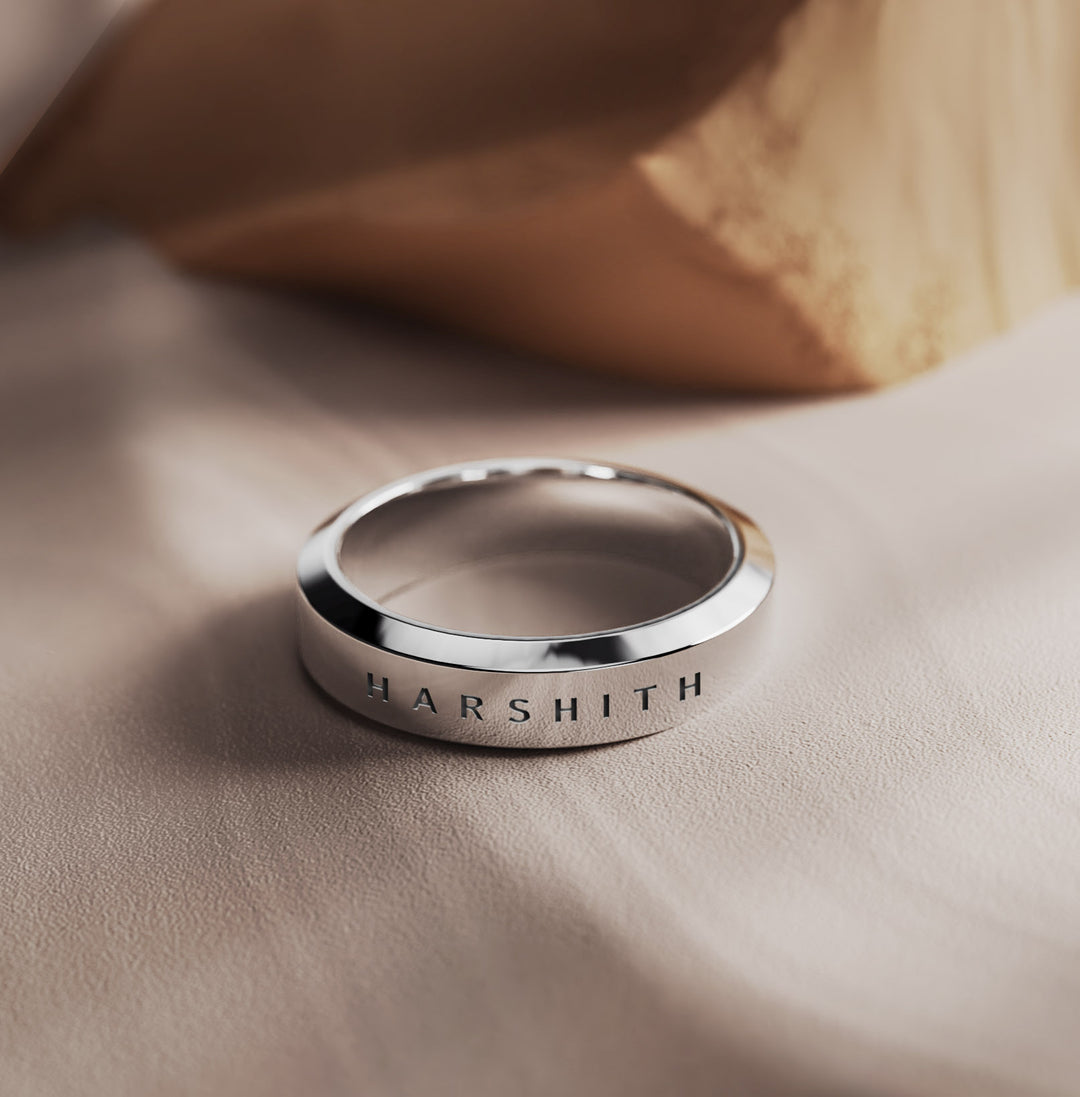 Buy Personalised Drake Ring in 925 Sterling Silver with Rhodium Plating ...